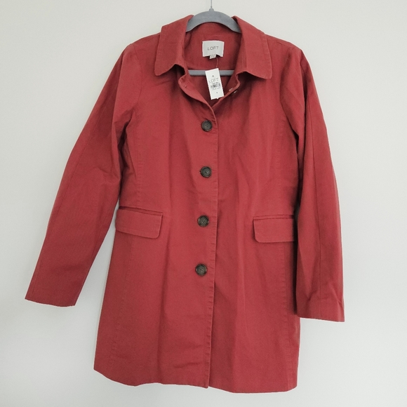 LOFT | Jackets & Coats | Nwt Loft Peacoat Jacket Trench Coat Red Brick ...